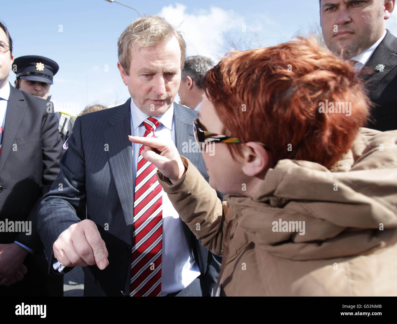 Taoiseach Enda Kenny speaks to former Priory Hall resident Stephanie ...