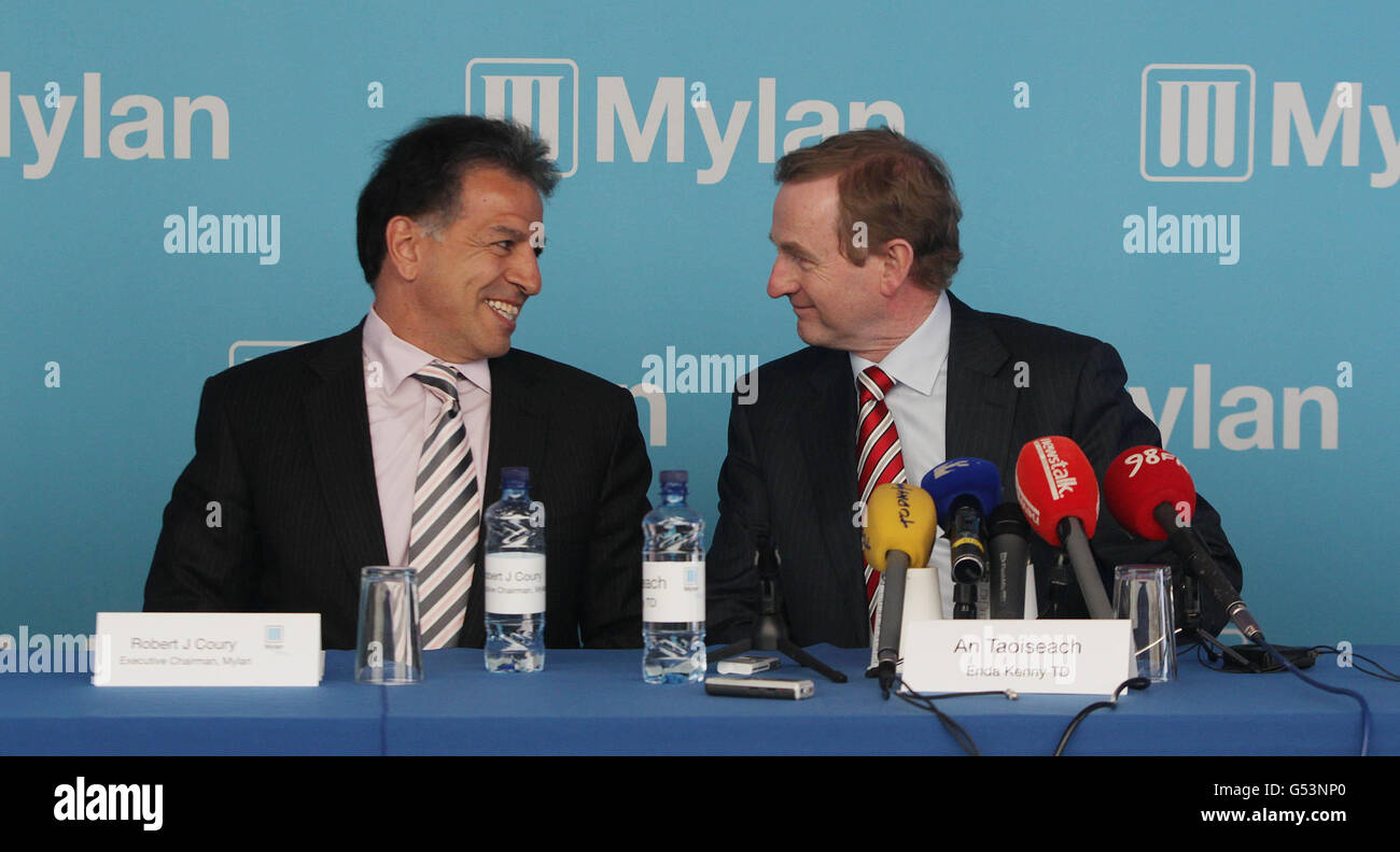Taoiseach Enda Kenny with Mylan Executive chairman Robert J Coury at ...