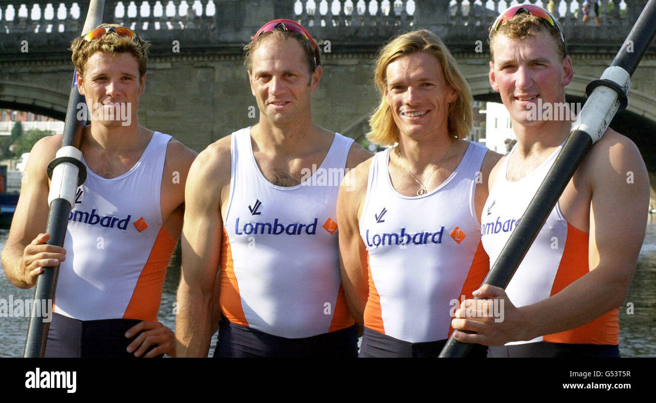 The Great Britain coxless four rowing team (left to right) James ...