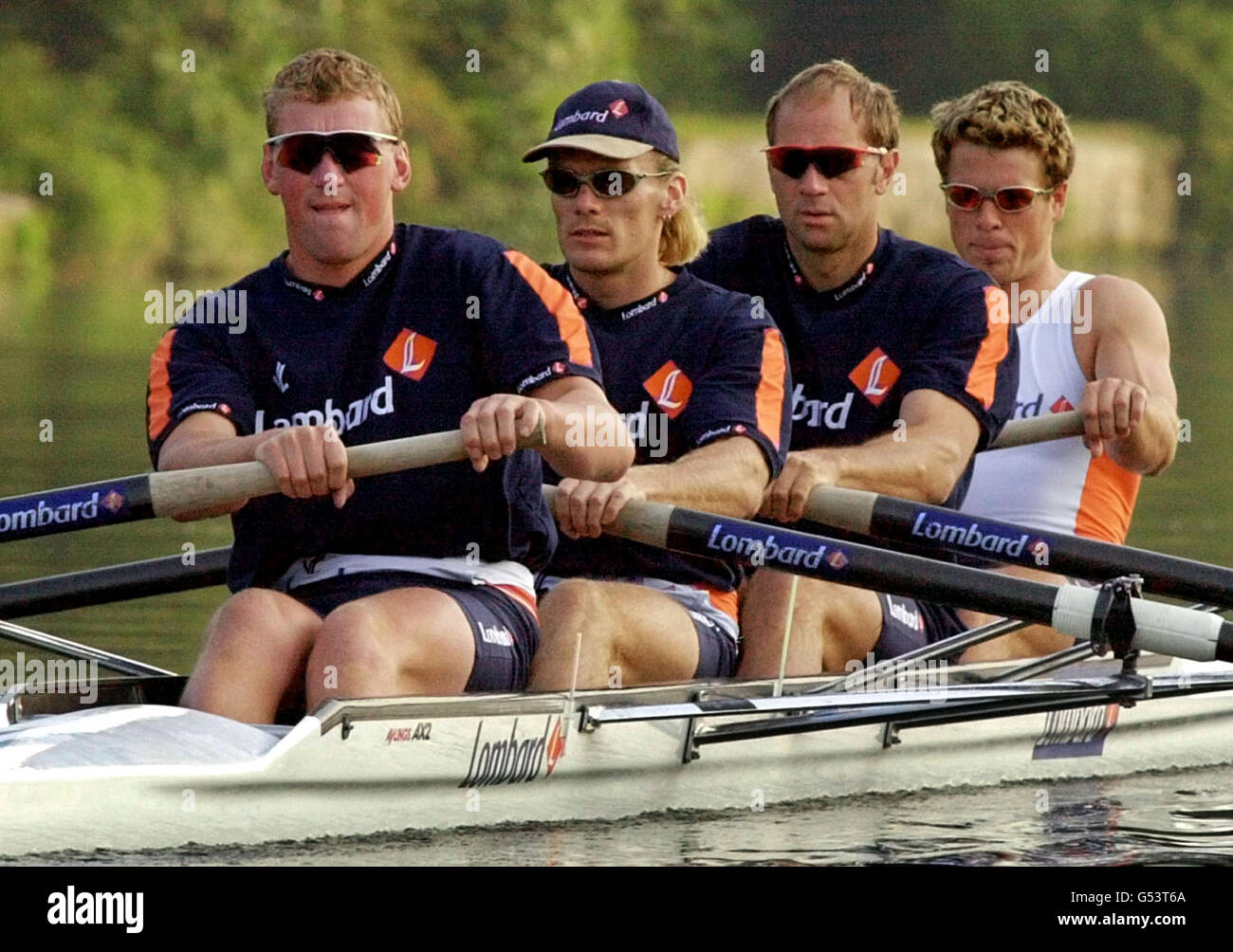 The great britain rowing team left to right james cracknell hi-res ...