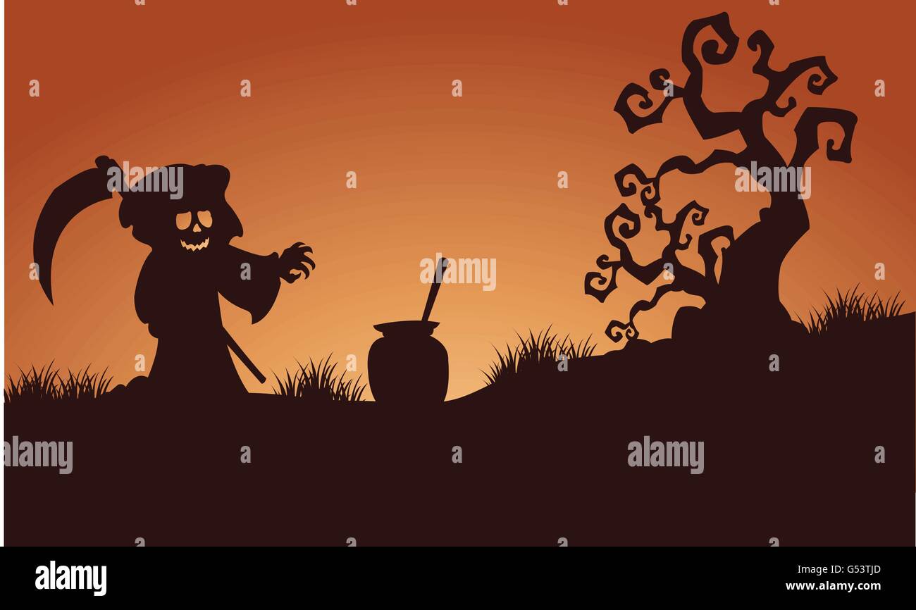 Silhouette of warlock halloween Stock Vector Image & Art - Alamy
