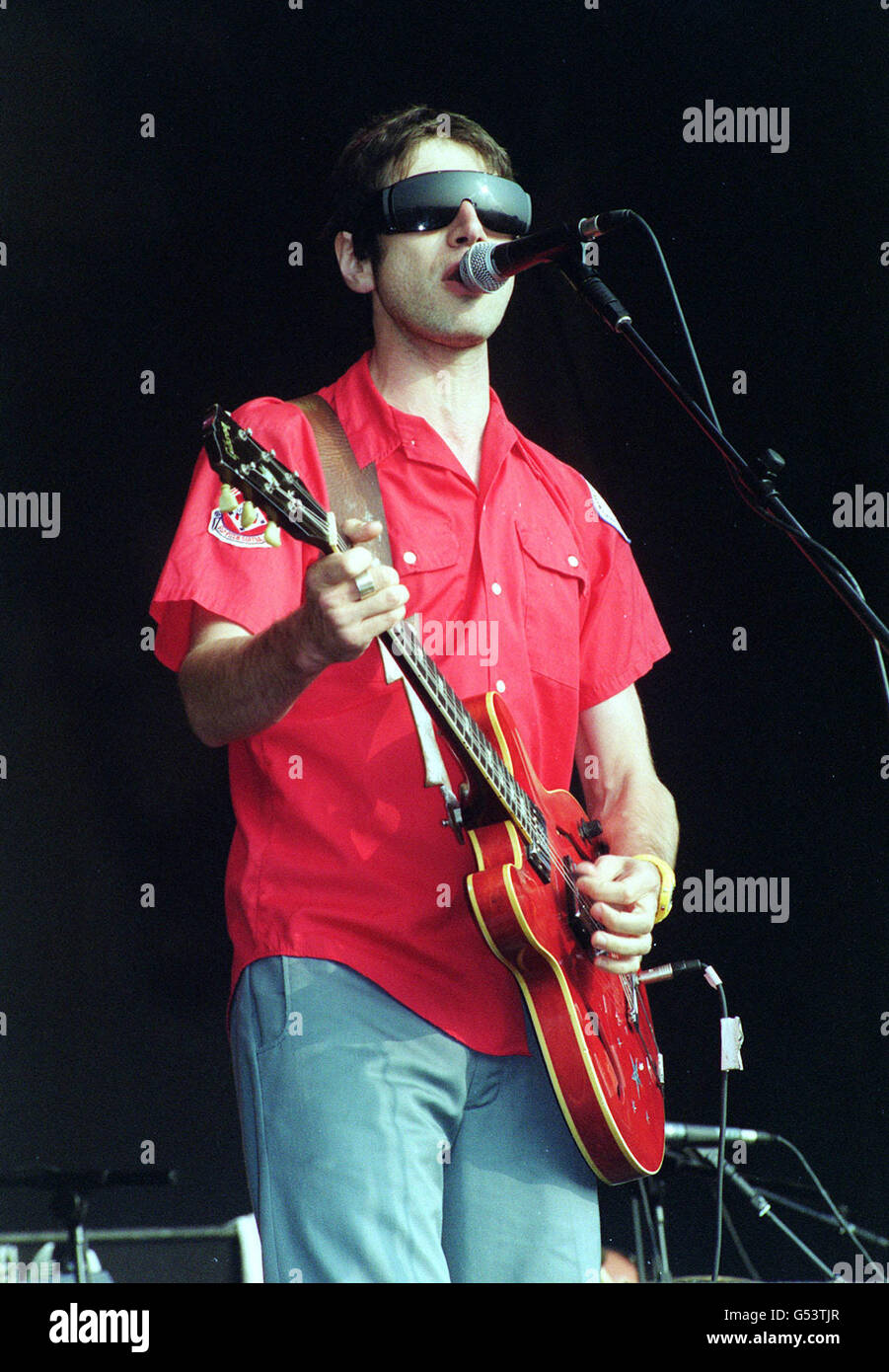 Gruff Rhys, lead singer and guitarist of Welsh band Super Furry Animals ...
