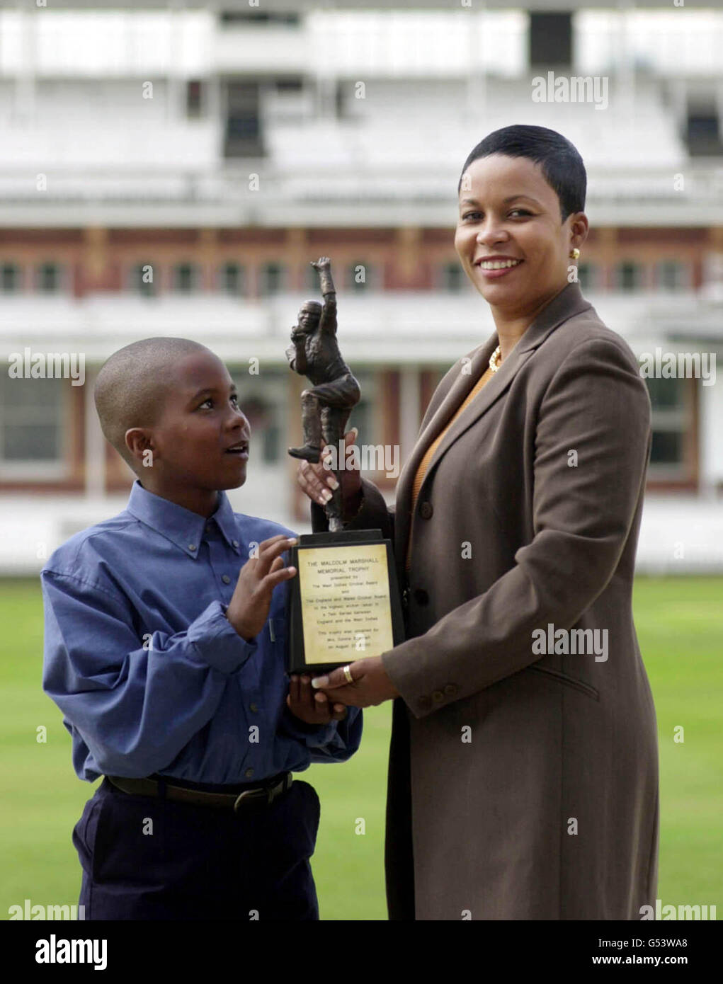 Widow of the west indian fast bowler malcolm marshall hi-res stock ...