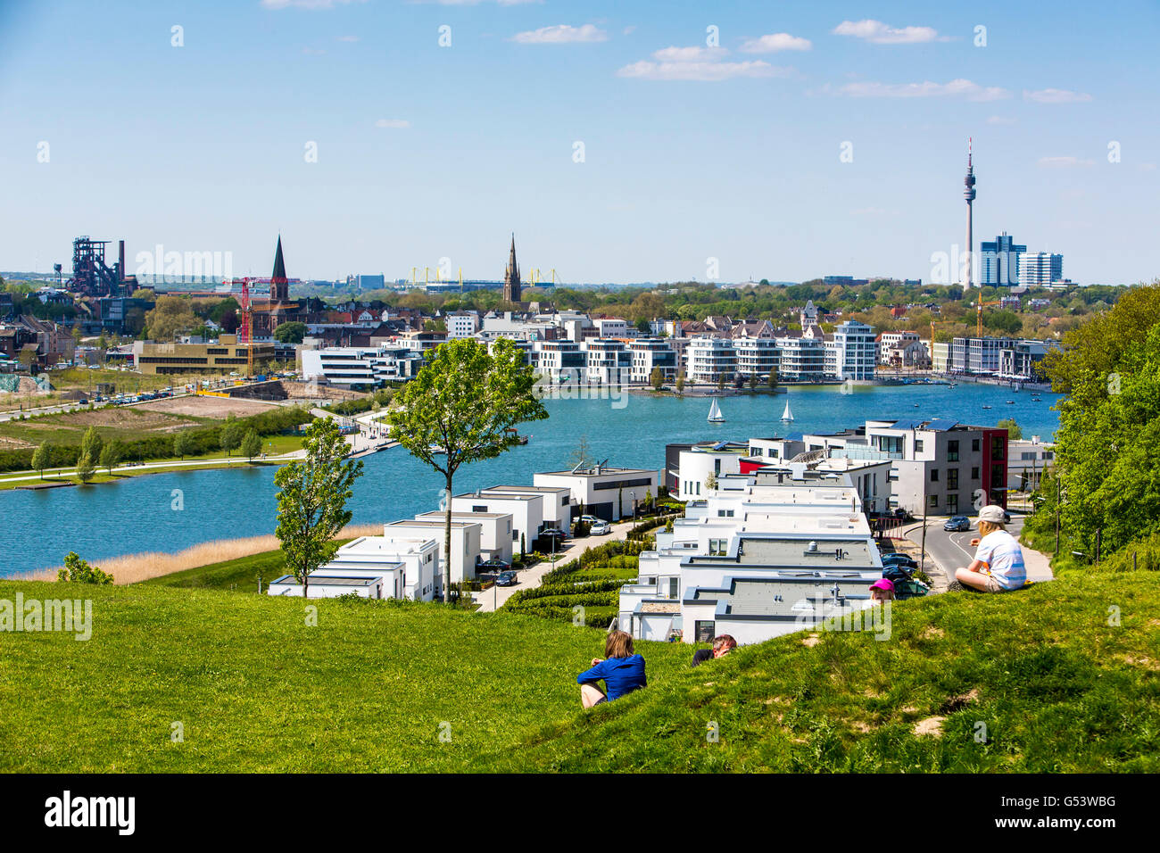 The Phoenix See, Phoenix lake, an artificial lake build on the area of ...