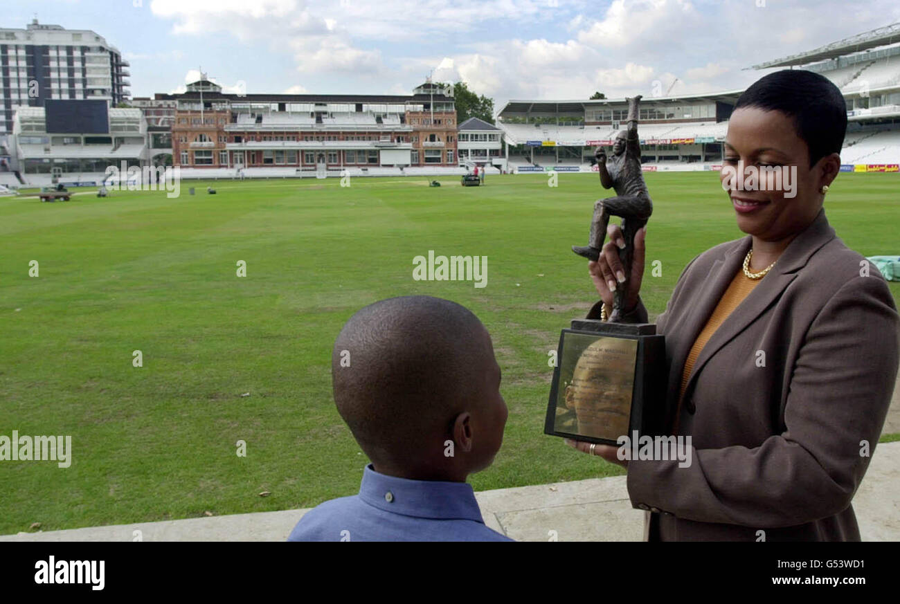 Widow of the west indian fast bowler malcolm marshall hi-res stock ...