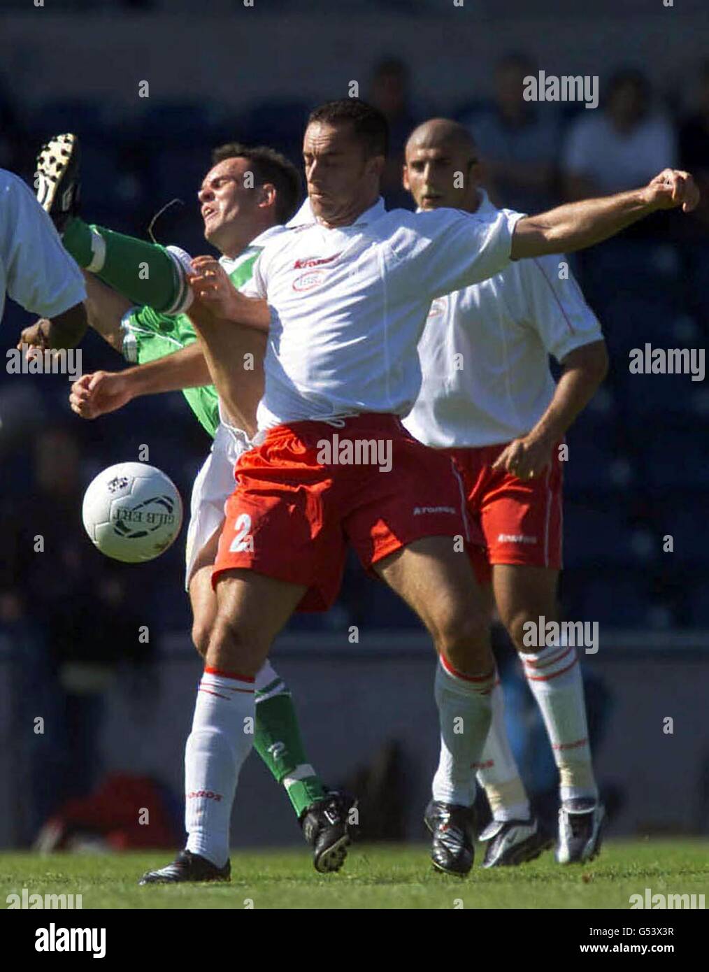 Malta's Daniel Theuma (R) in action against Northern Ireland's Stuart ...