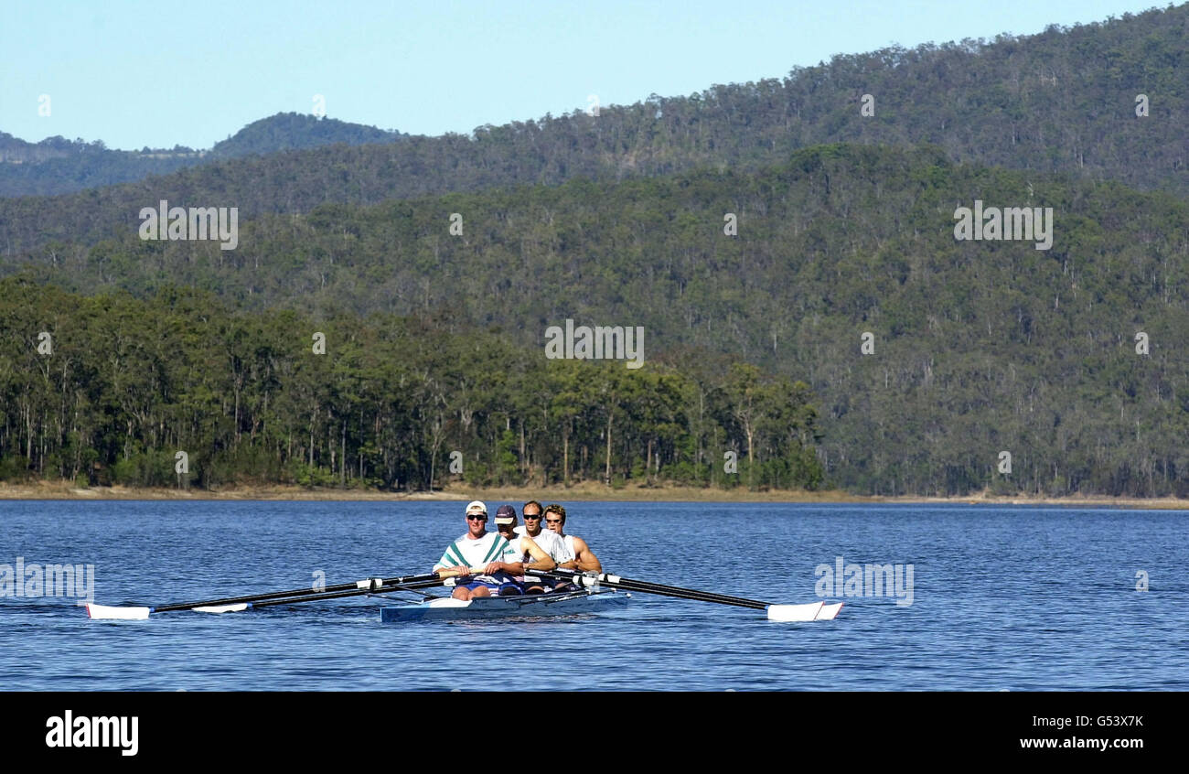 The UK Coxless Four rowing team (from front) Matthew Pinsent, Tim ...