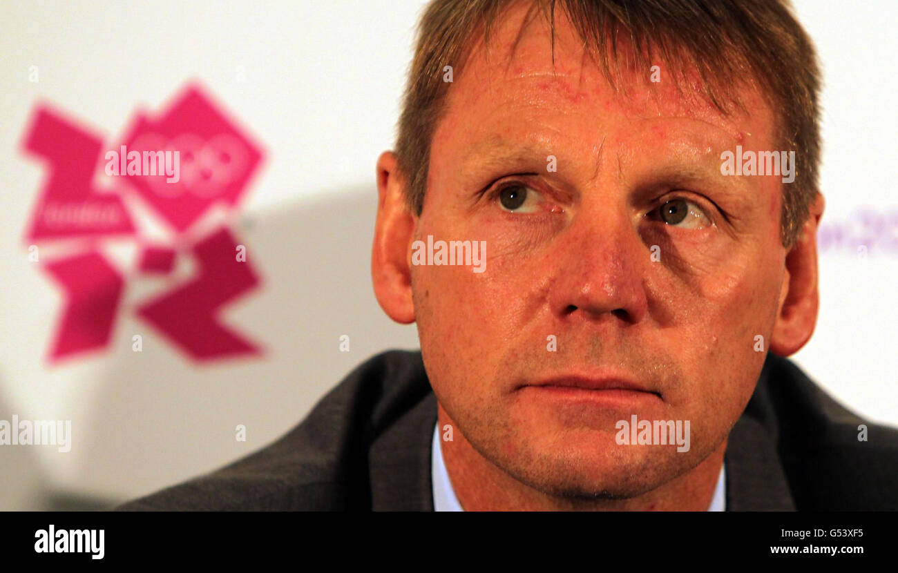 Team GB head coach Stuart Pearce during a press conference after the ...