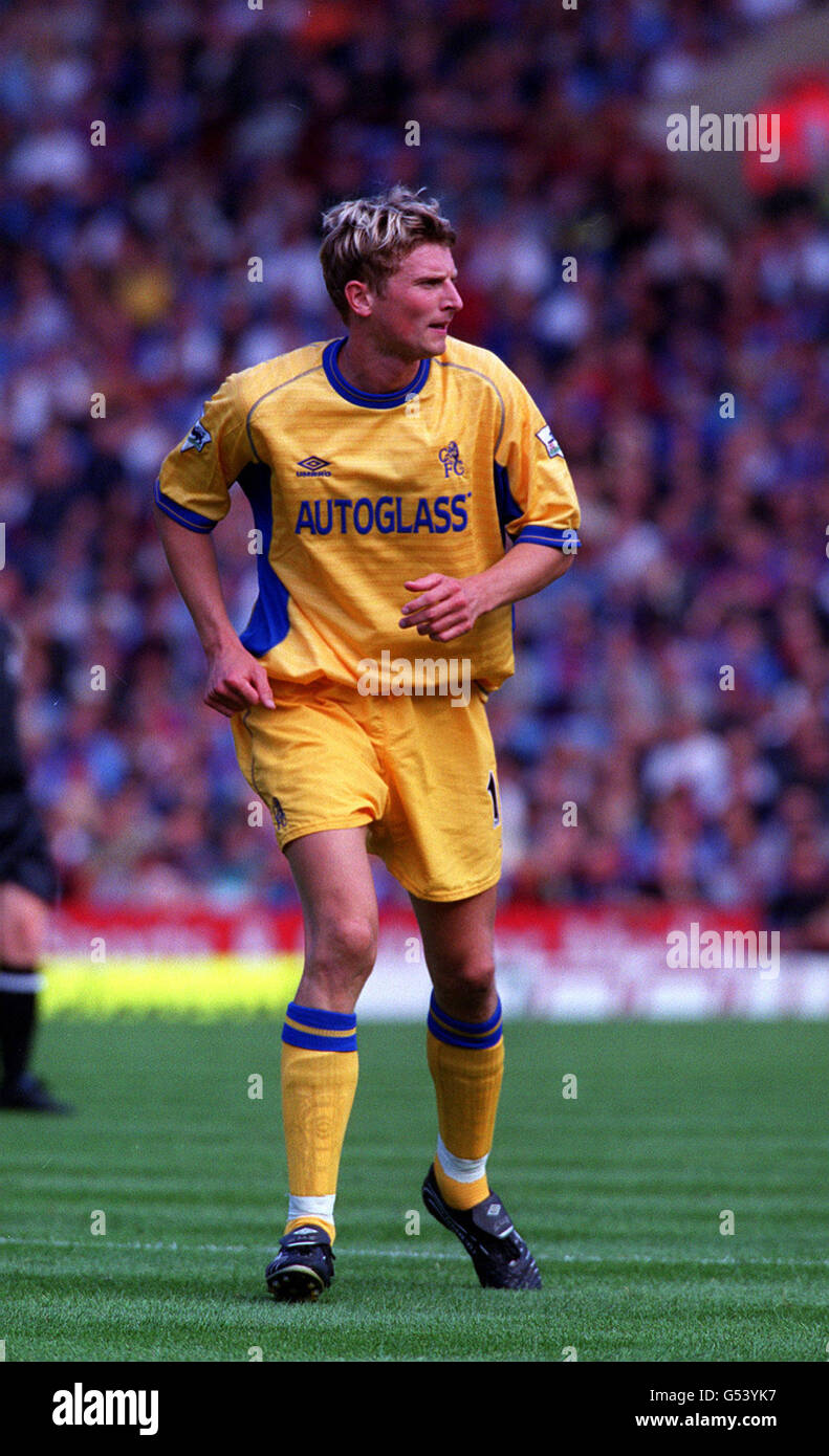 Tore Andre Flo in action against Aston Villa during their FA ...