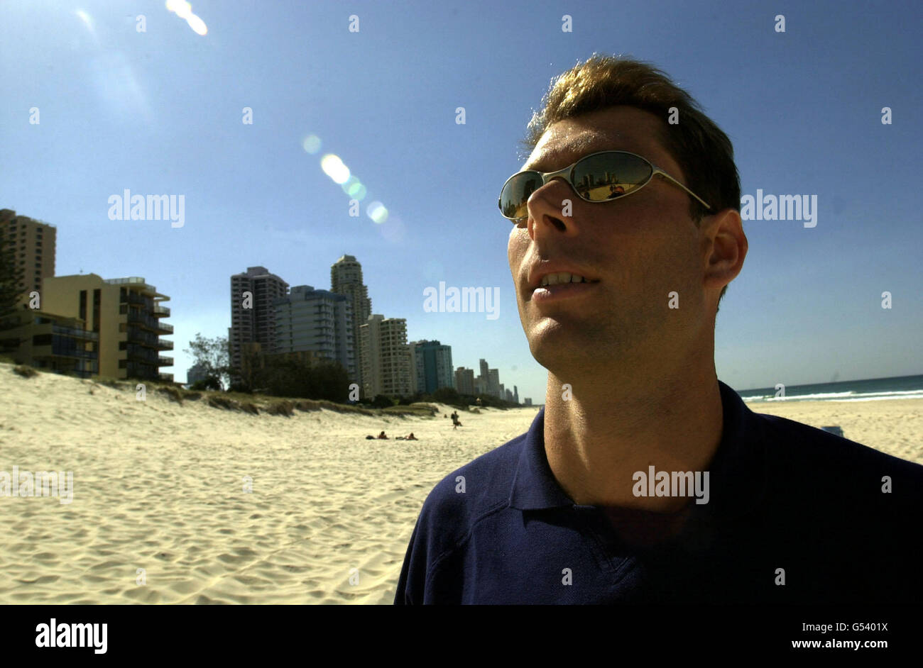 Athlete simon lessing on the gold coast of australia hi-res stock ...