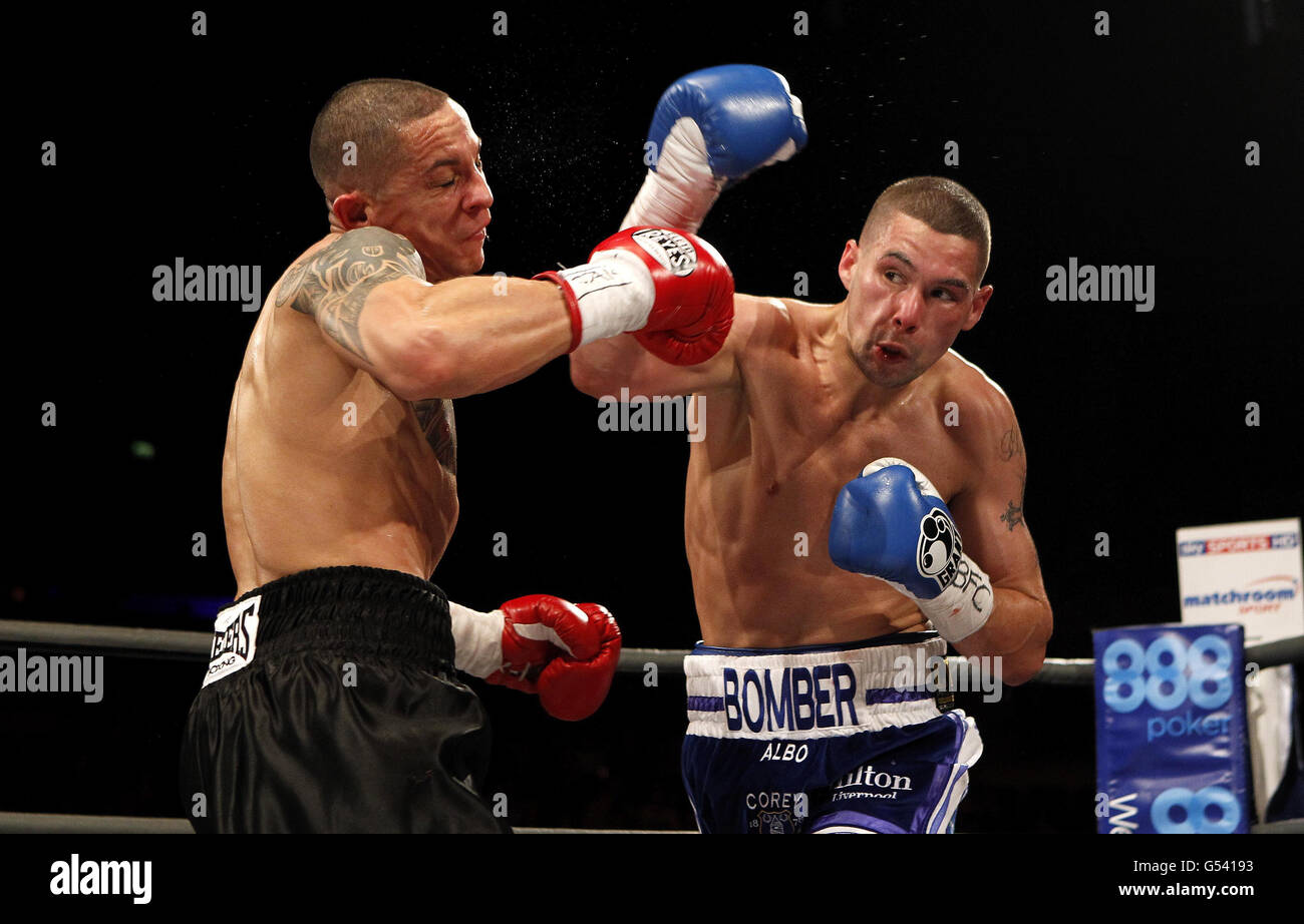 Tony Bellew (right) in action against Danny McIntosh during their ...