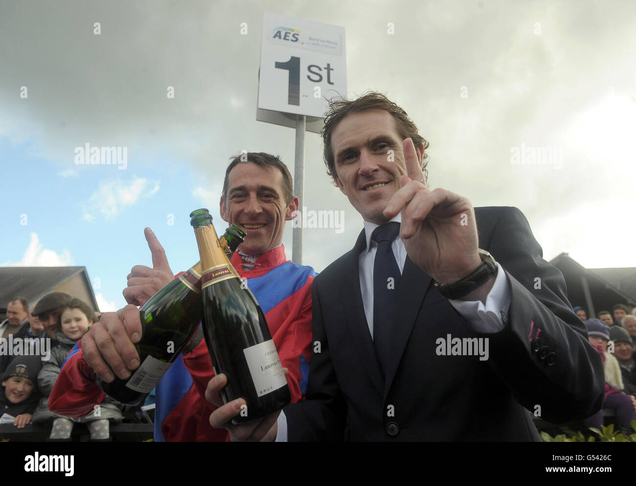 Tony McCoy (right) who was crowned Champion Jockey in the UK, with Davy ...