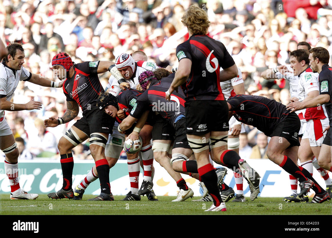 Edinburgh's Ross Rennie drives the ball forward during the Heineken Cup ...