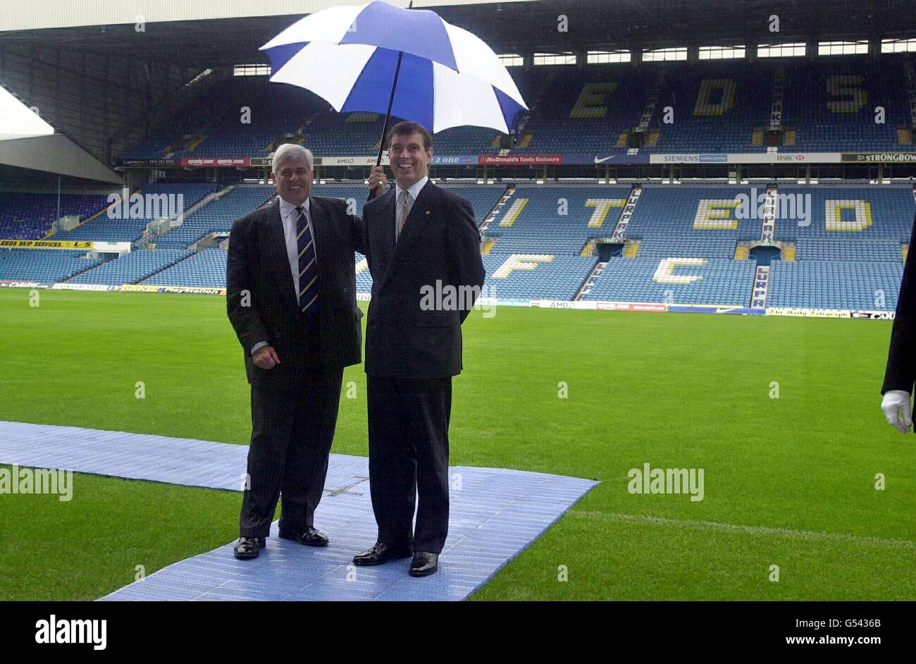 The Duke of York Prince Andrew (right) and Leeds United chairman Peter ...