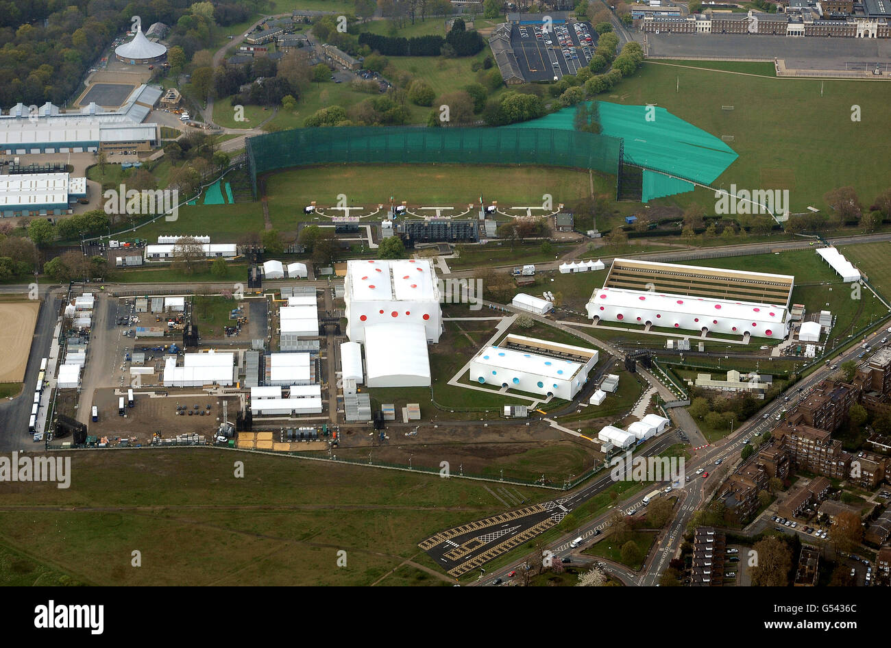 Aerial view of the Royal Artillery Barracks in Woolwich, venue for ...