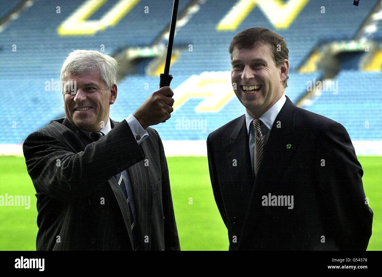 The Duke of York Prince Andrew (right) and Leeds United chairman Peter ...