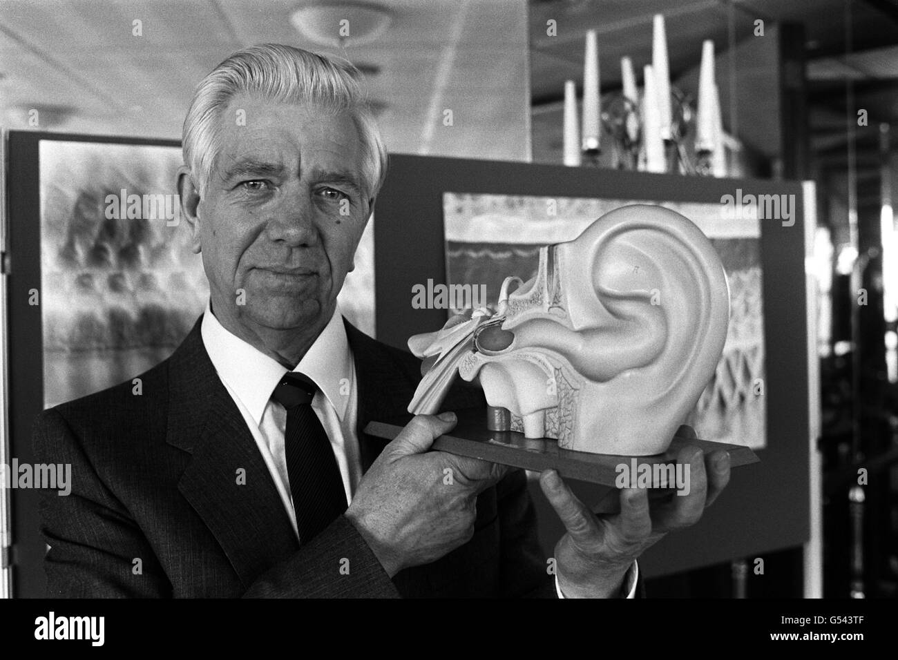 Large ear model Black and White Stock Photos & Images - Alamy