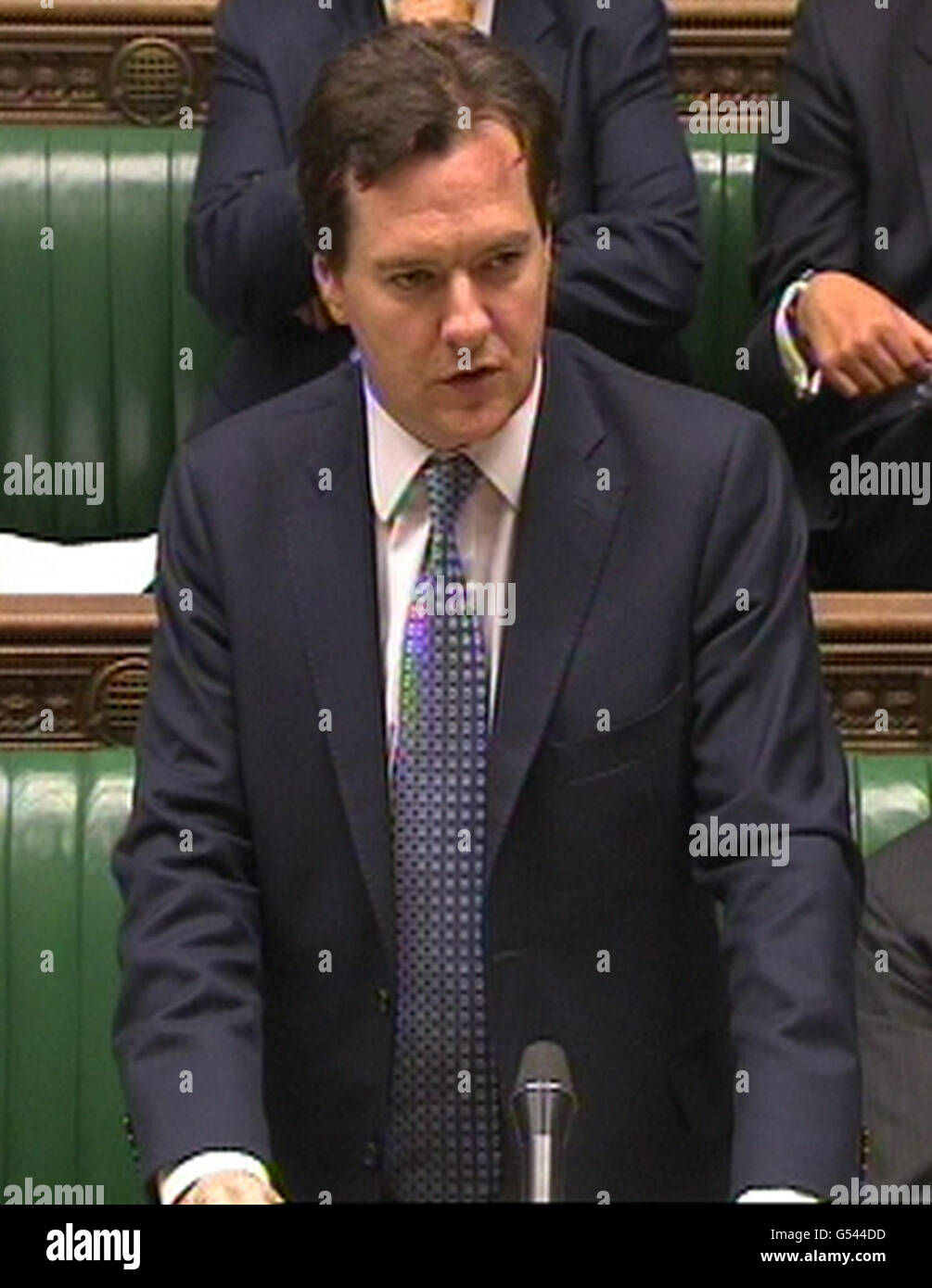 Chancellor George Osborne speaks in the House of Commons, London, where ...