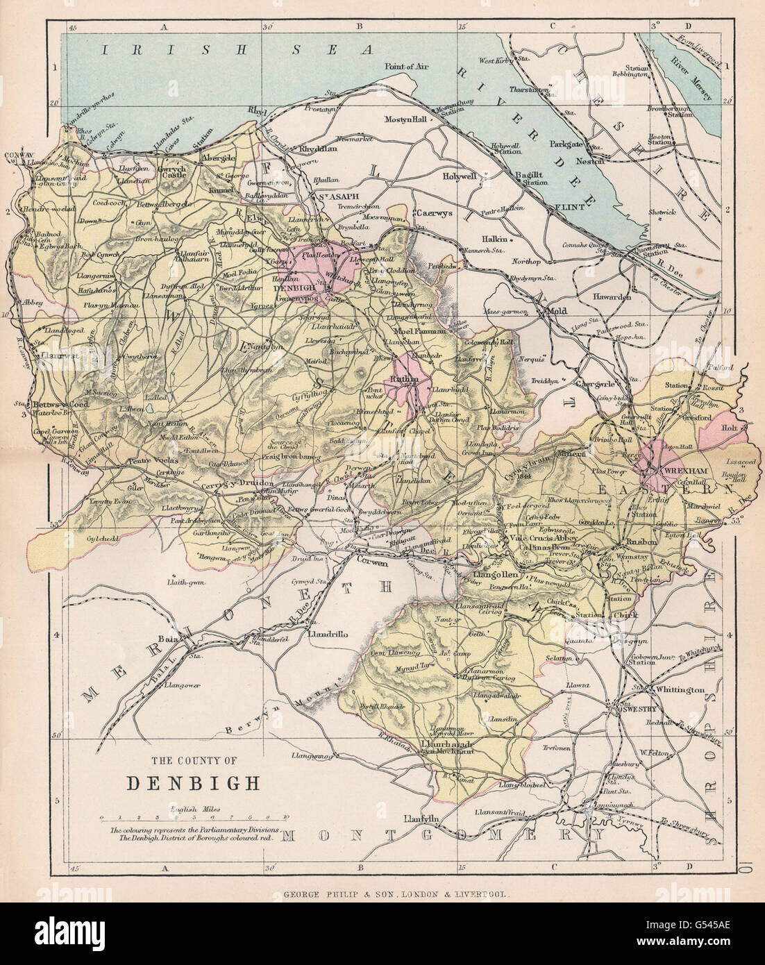 Denbighshire map hi-res stock photography and images - Alamy