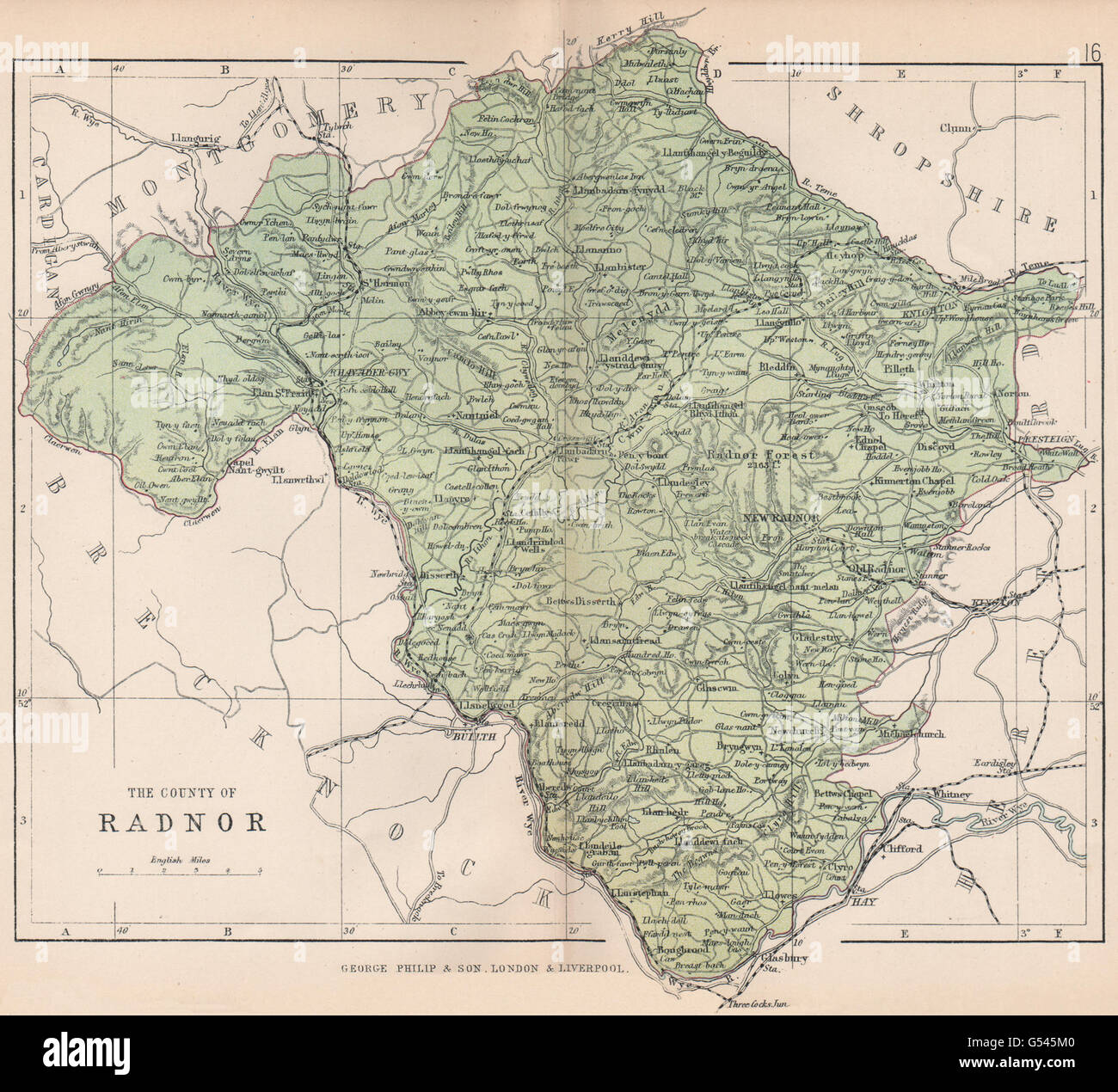 Radnorshire map hi-res stock photography and images - Alamy