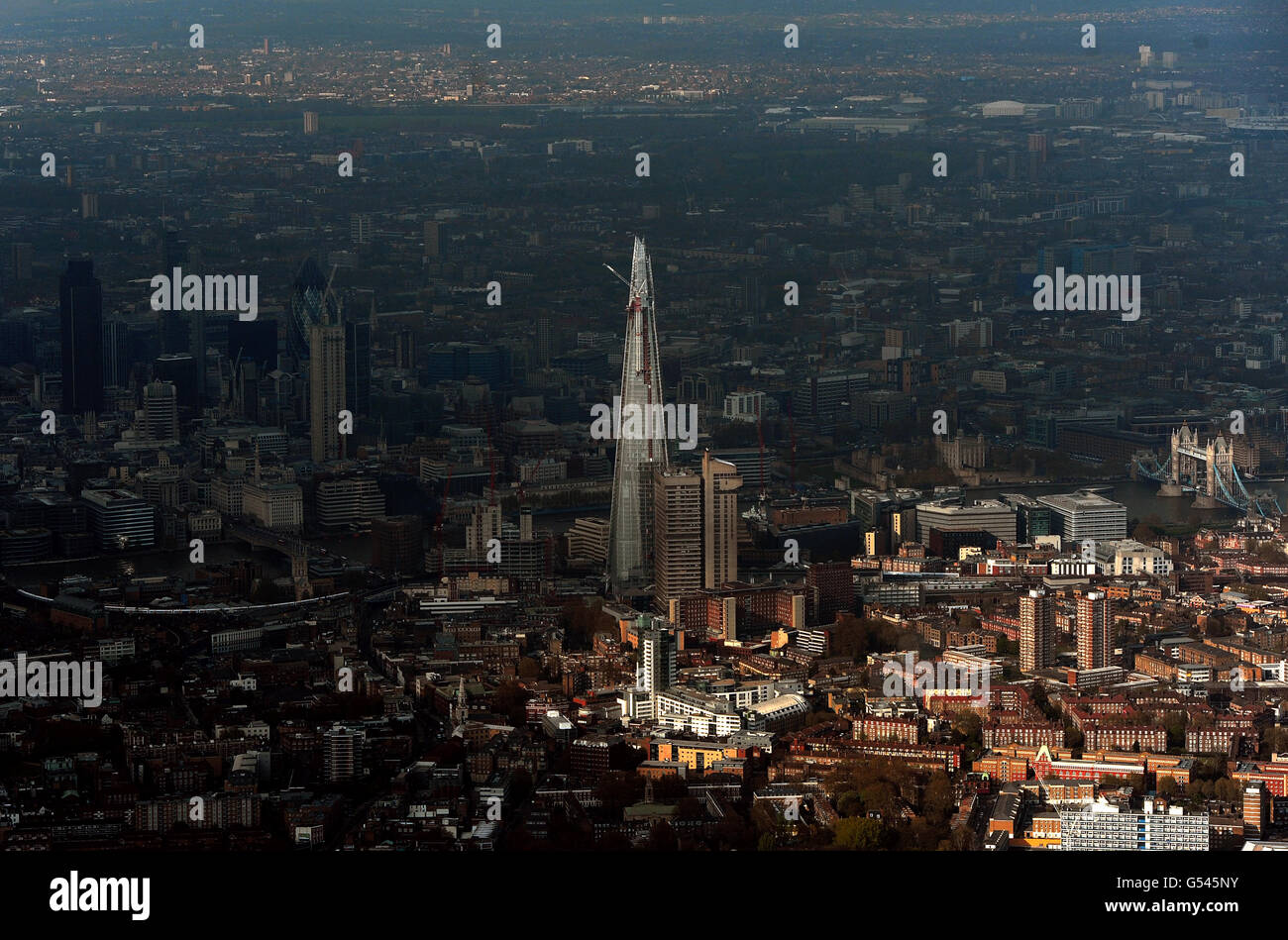 An aerial view of the Shard Building in London Stock Photo - Alamy