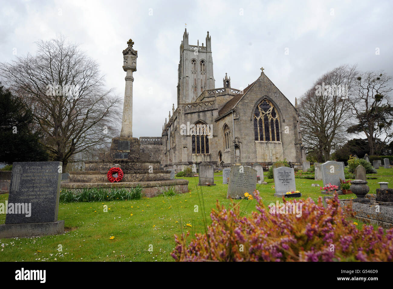 General view of the 15th century All Saints Church in Wrington ...