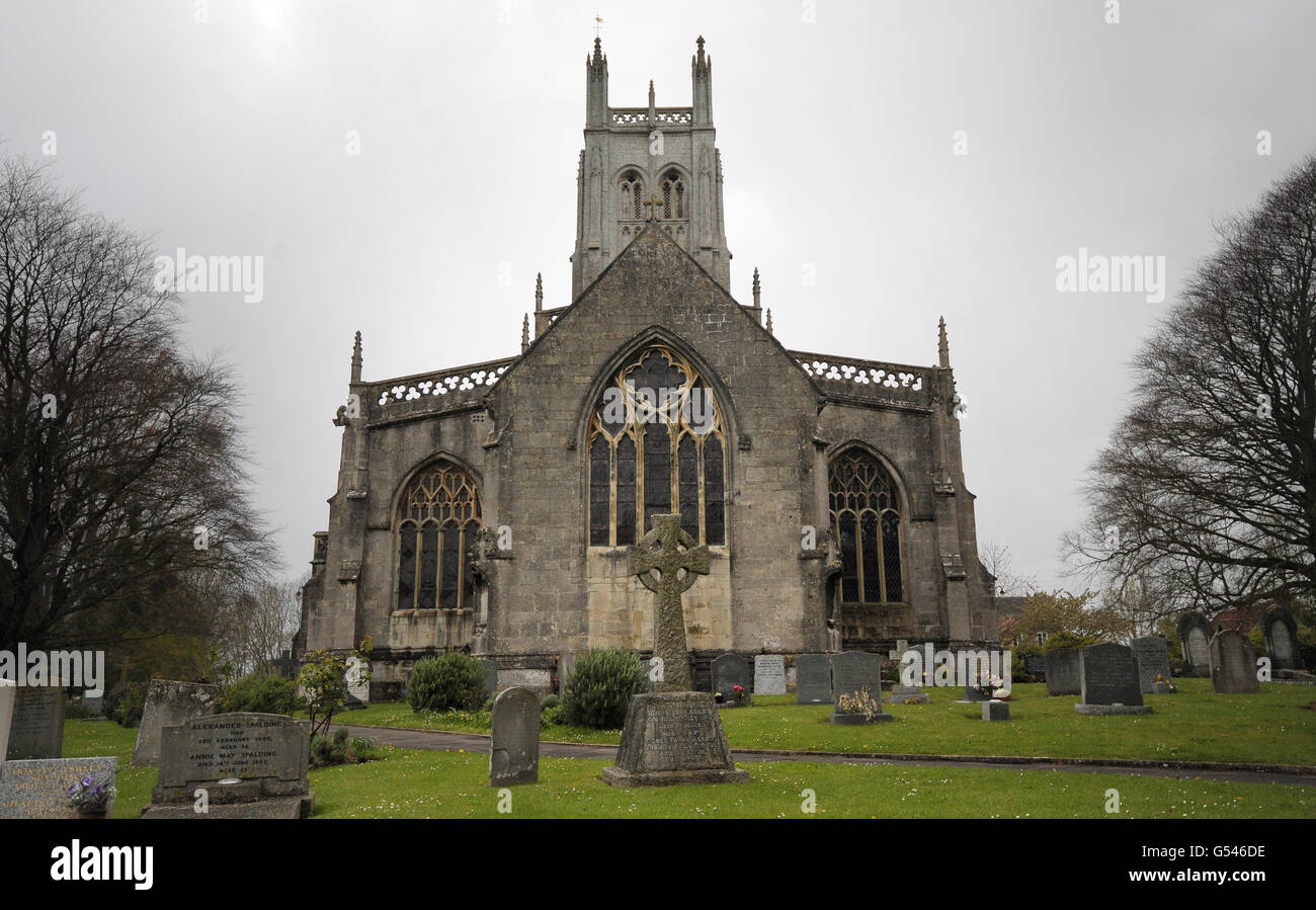 General view of the 15th century All Saints Church in Wrington ...