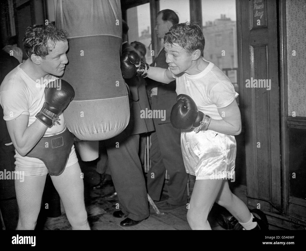 Sammy McCarthy, who recently retired, at the punch bag with British ...