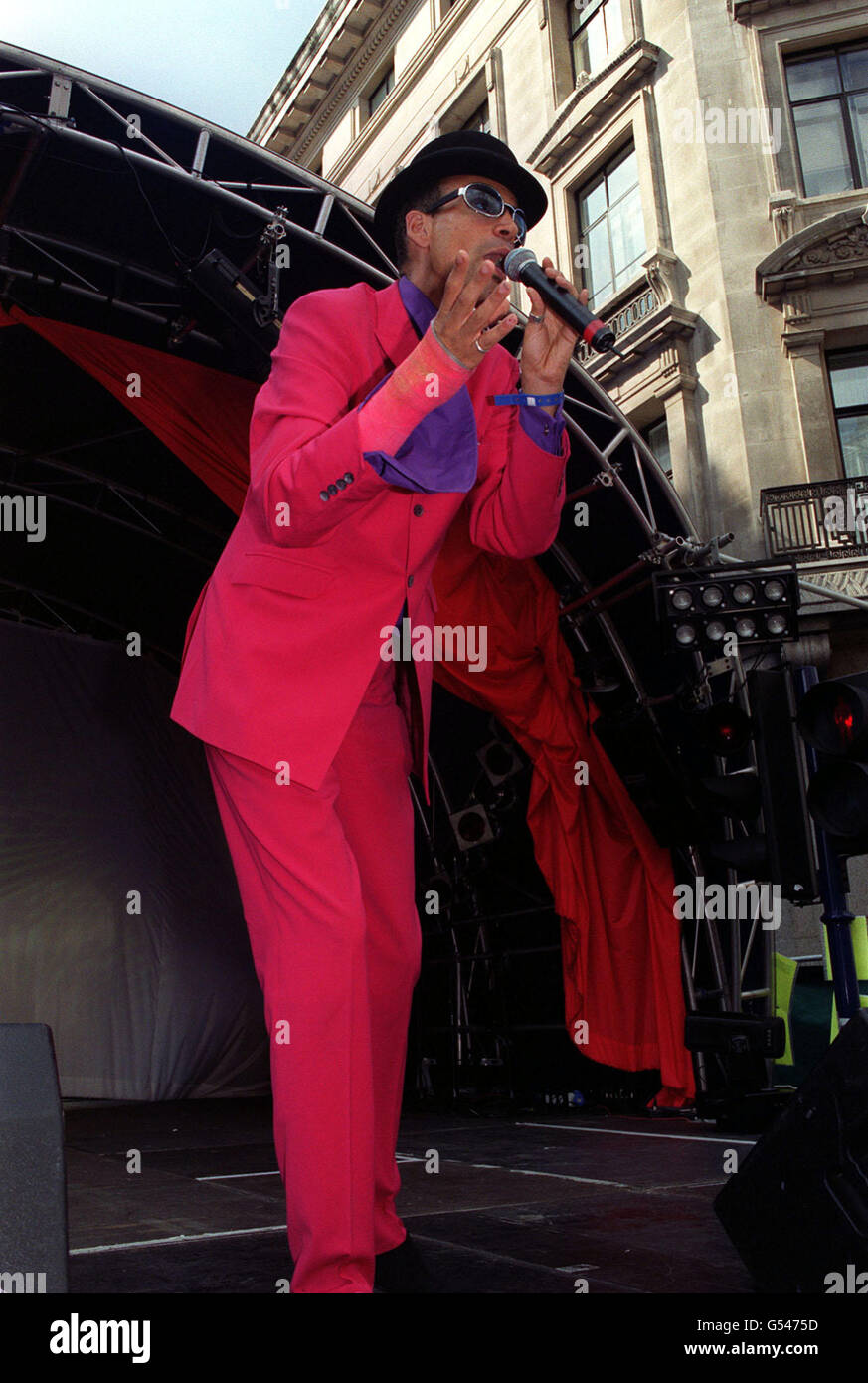 Singer Dr Stuart performing on stage at the first ever Regent Street ...