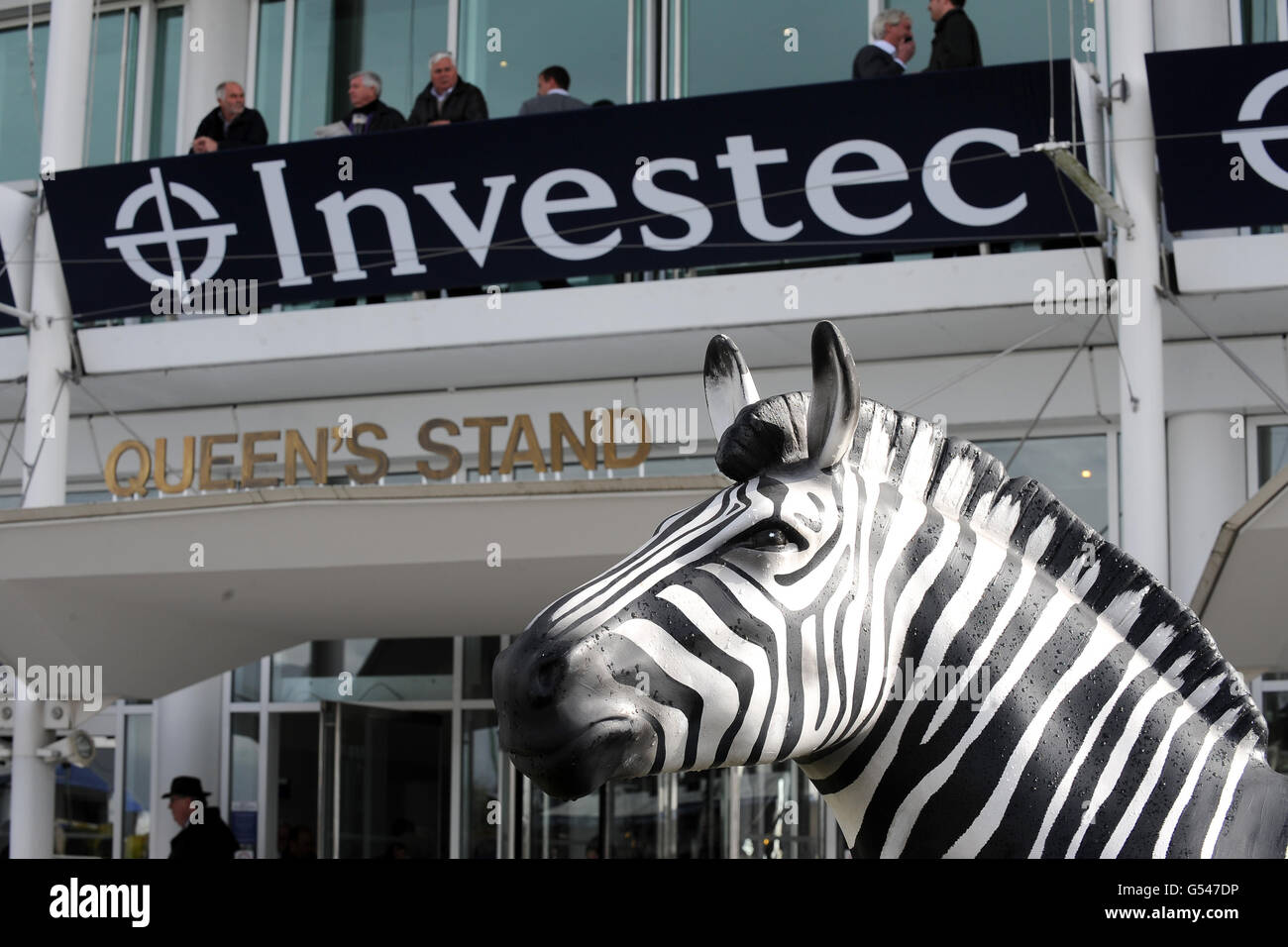 Investec zebra statue at epsom downs racecourse hi-res stock ...