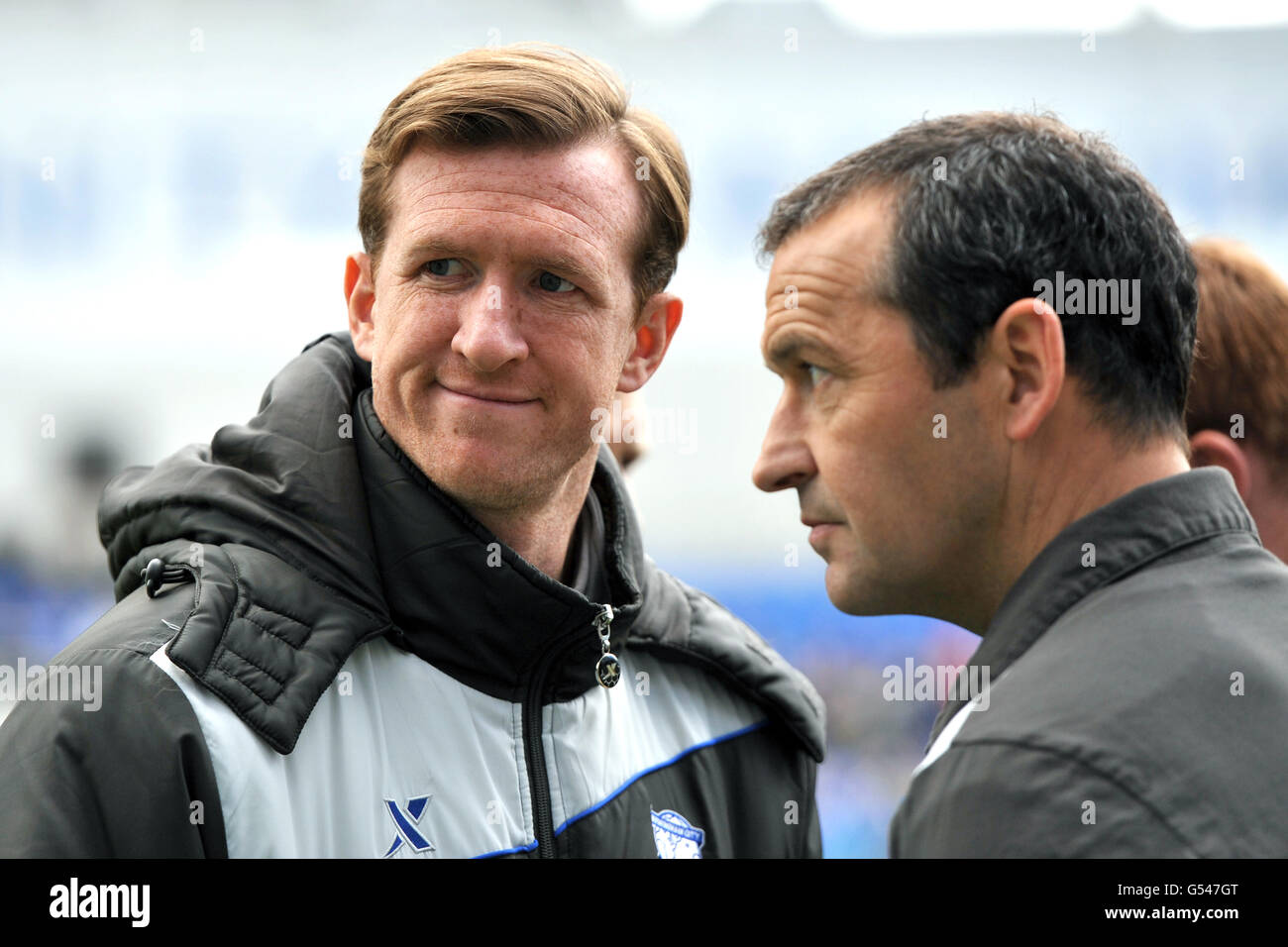 Birmingham City's Steven Caldwell (left) with assistant manager Colin ...