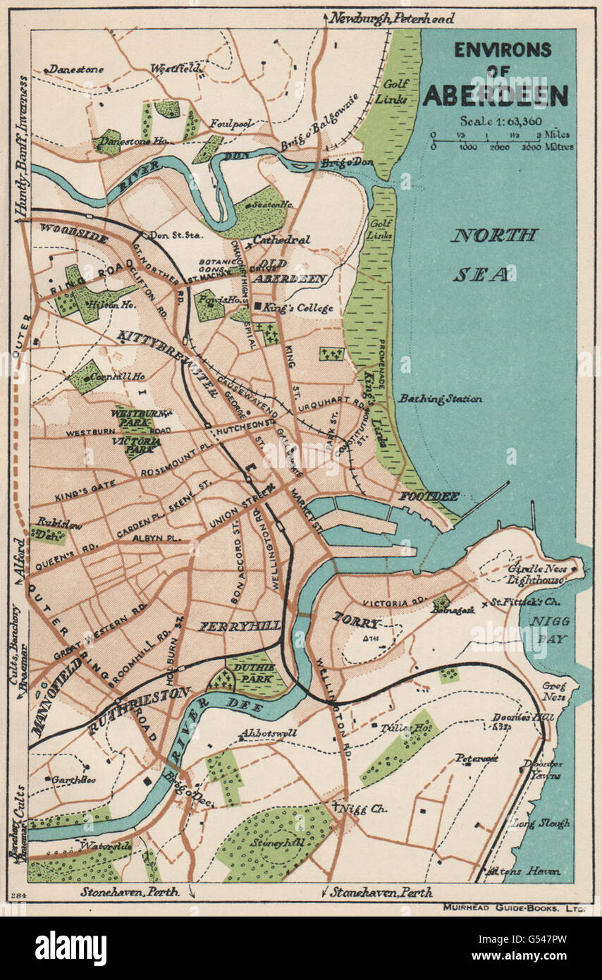 Map of aberdeen scotland hi-res stock photography and images - Alamy