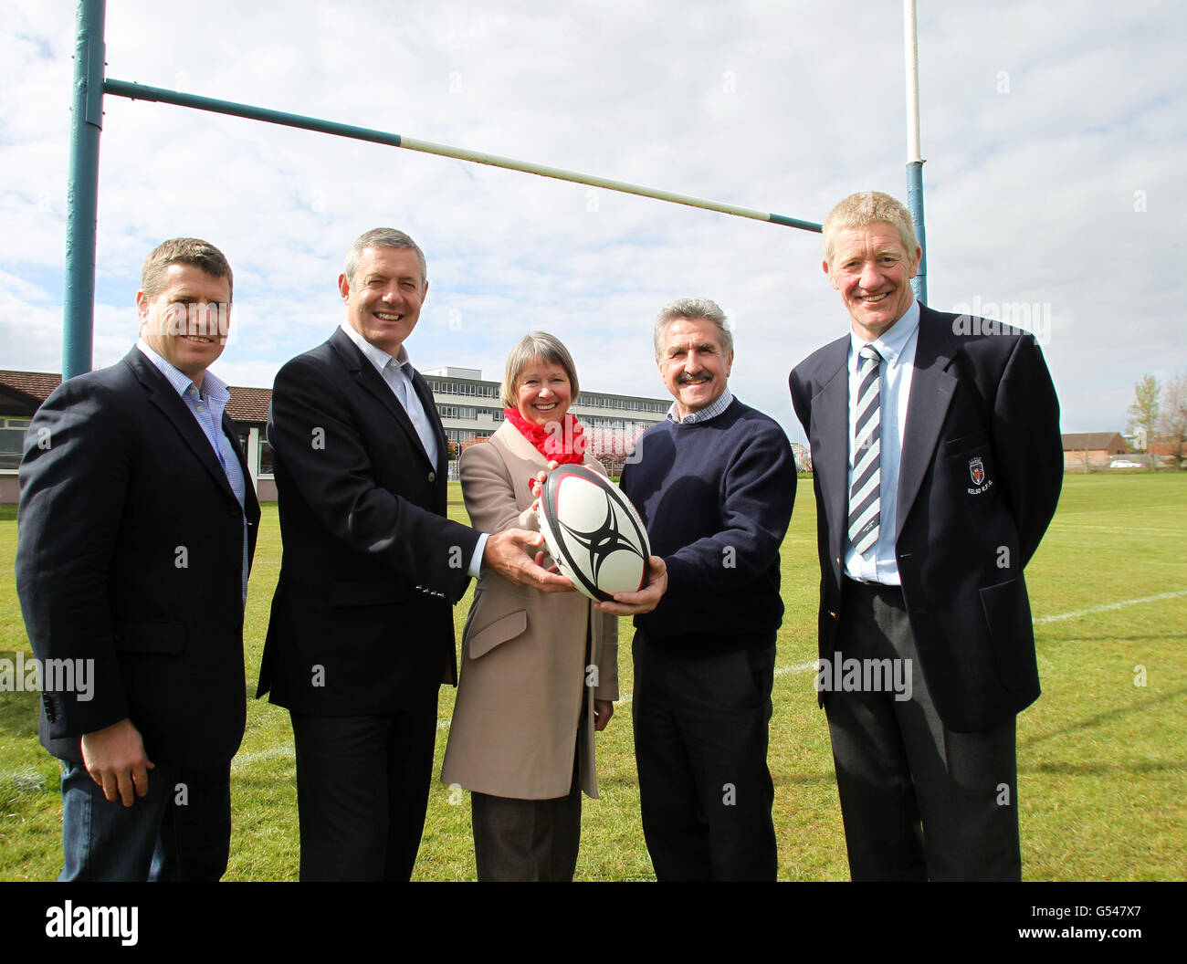 Gerald davies john jeffries photocall ardrossan rugby club hi-res stock ...