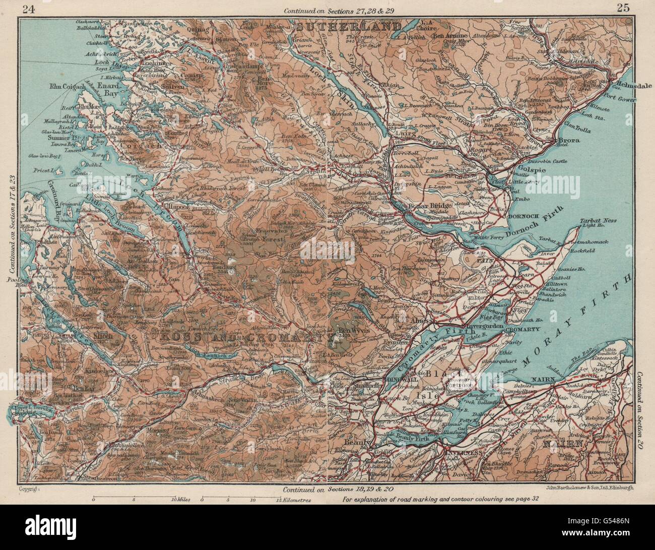 SCOTTISH HIGHLANDS. Ross & Cromarty Sutherland. Moray Firth. Vintage ...