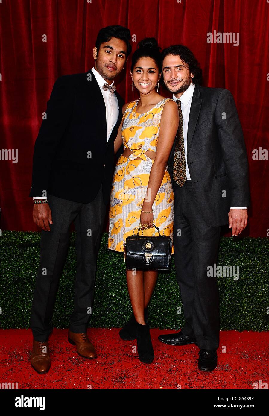 (L-R) Himesh Patel, Meryl Fernandes and Marc Elliot arriving for the ...