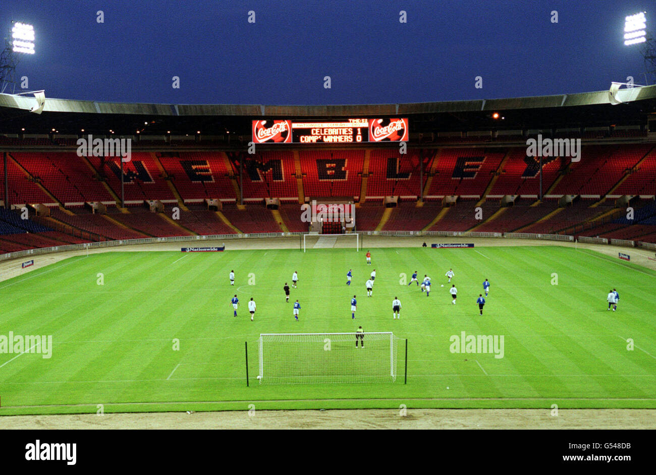 The charity celebrity football match between a team of celebrities and ...