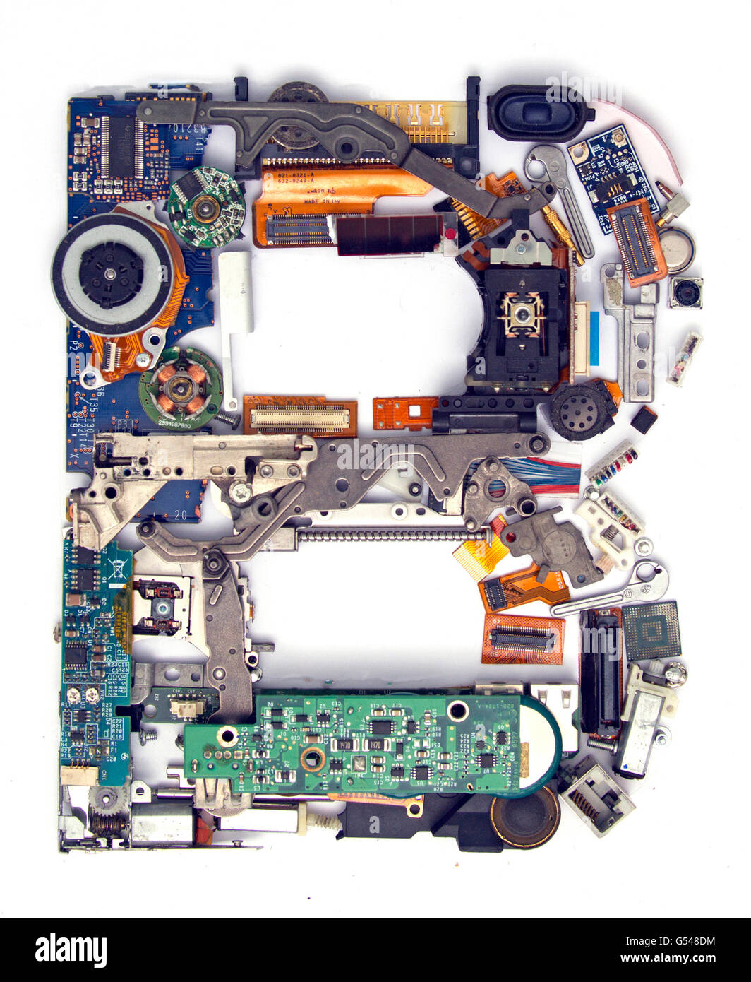 The Letter B made up from old electronic parts Stock Photo - Alamy