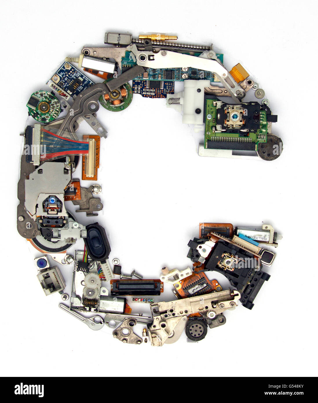 The Letter C made up from old electronic parts Stock Photo - Alamy