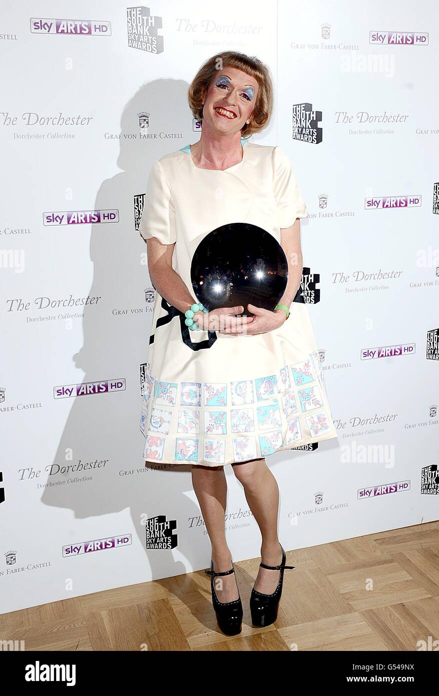Grayson Perry with the Visual Art award at the 2012 South Bank Sky Arts ...