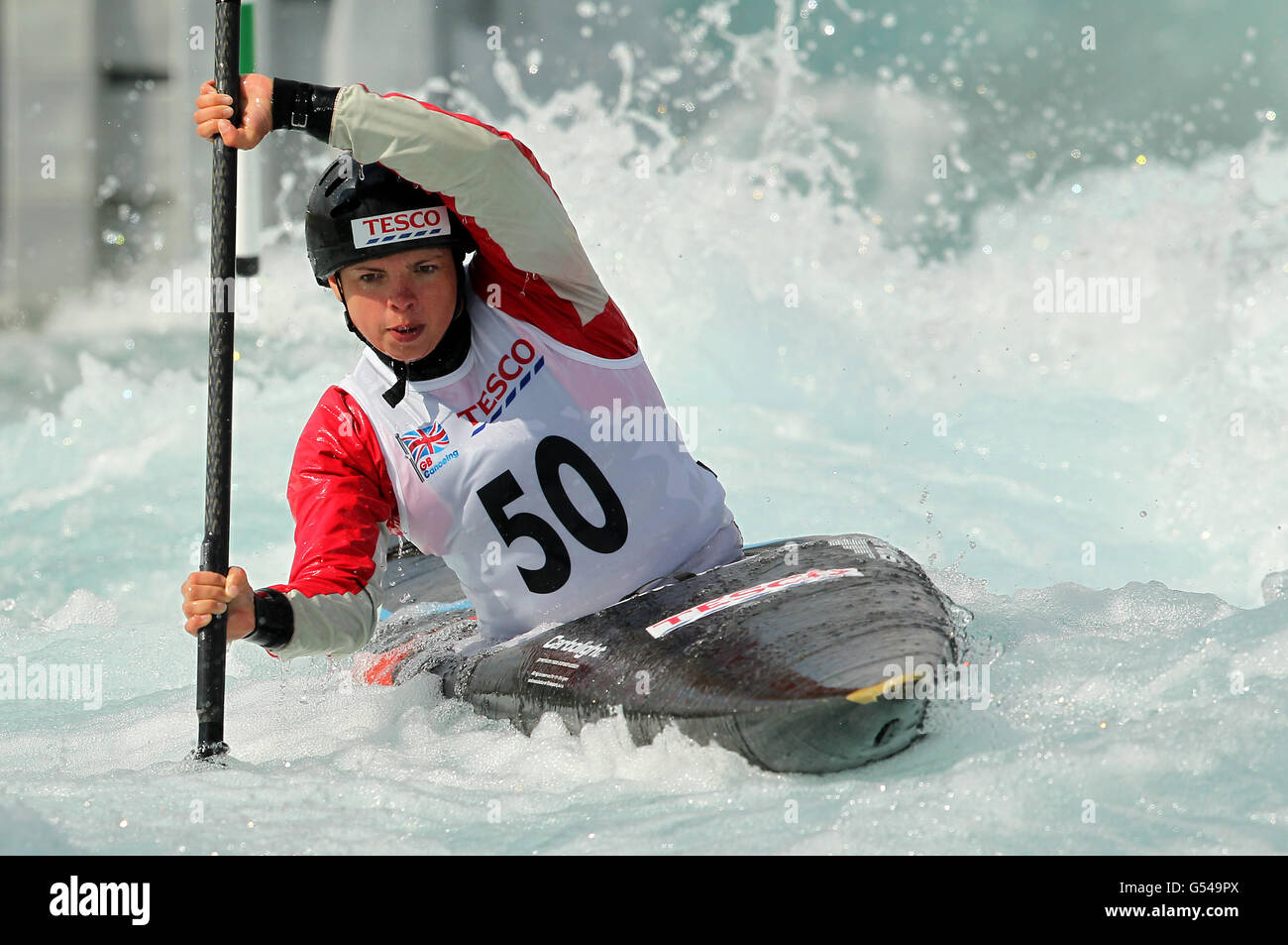 Great Britain's Emily Woodcock in action in the womens single kayak ...