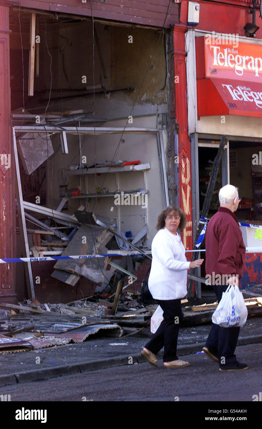Belfast bomb blast UDA office Stock Photo - Alamy