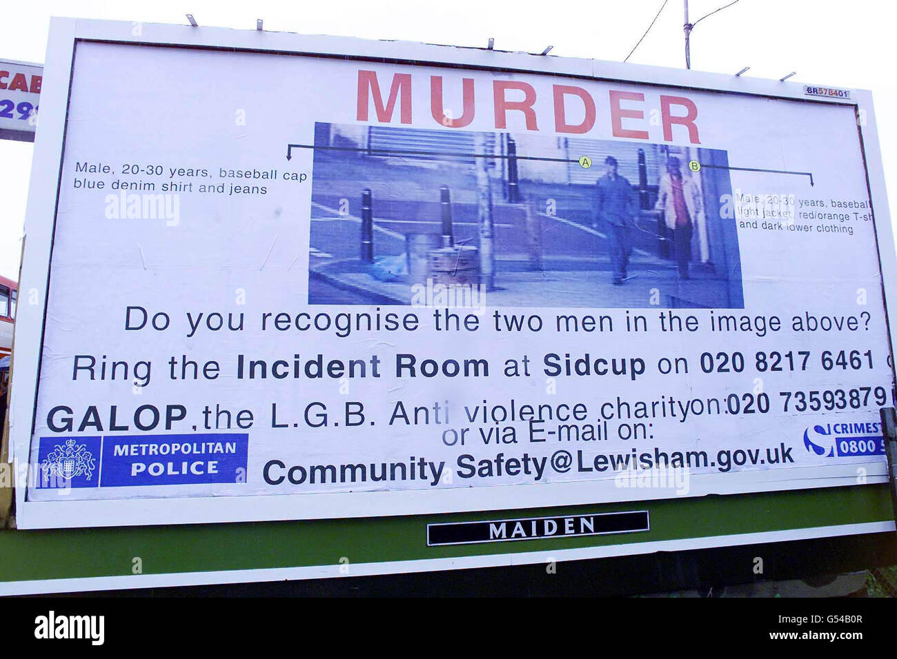 A witness appeal poster in New Cross Road, south London, part of a ...