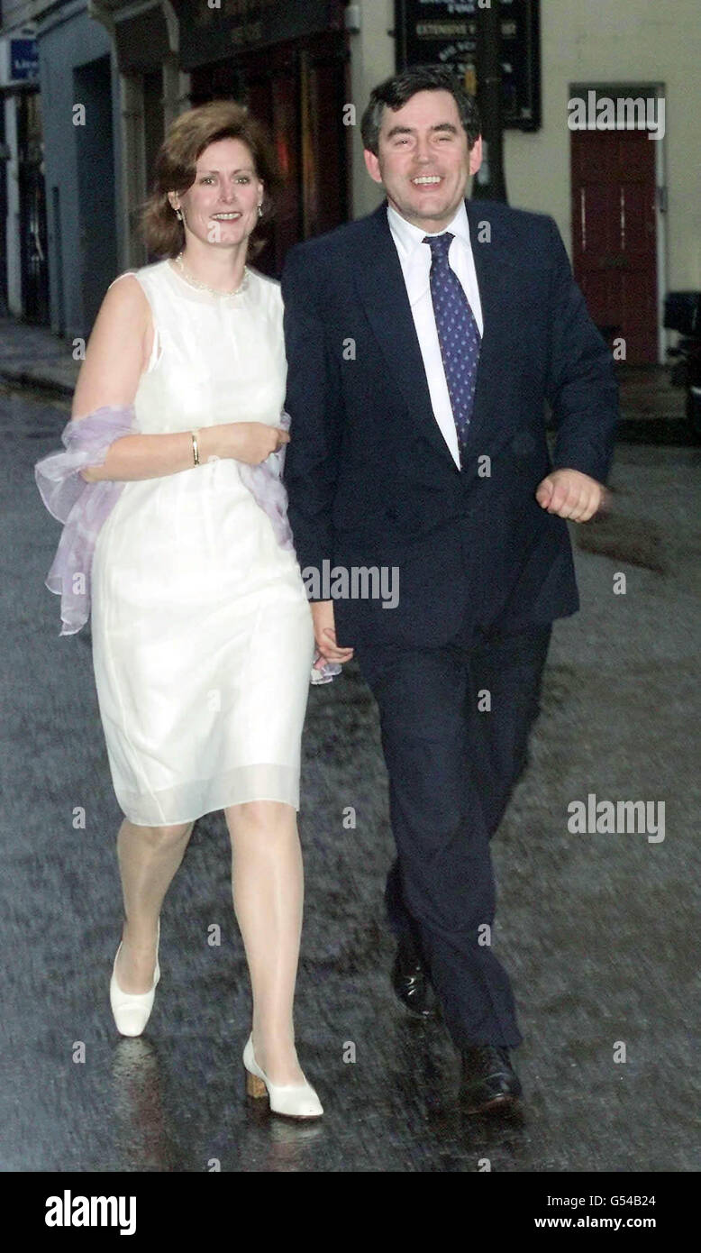 Britain's Chancellor of the Exchequer Gordon Brown and his wife Sarah ...