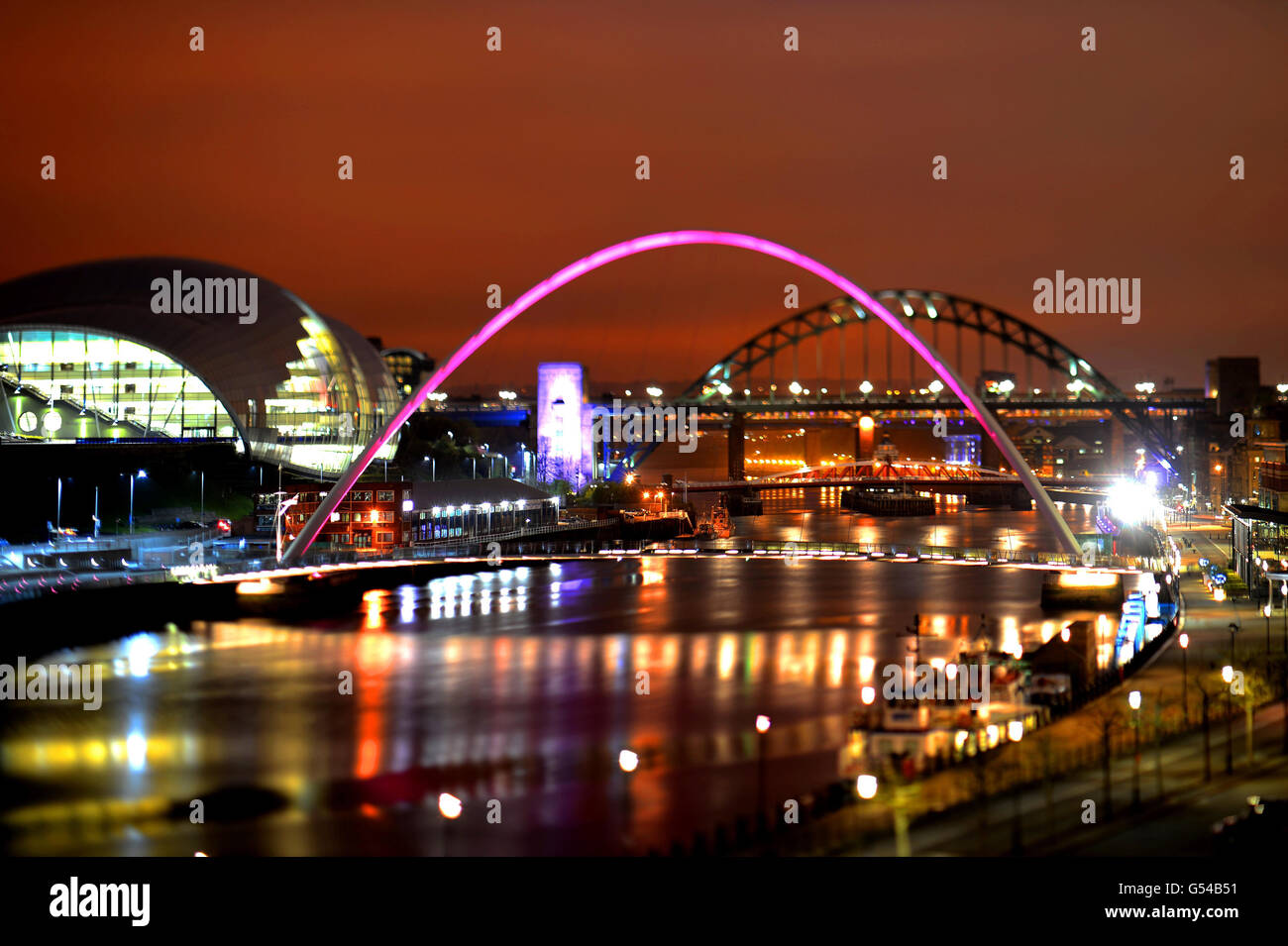 Newcastle at night Stock Photo - Alamy
