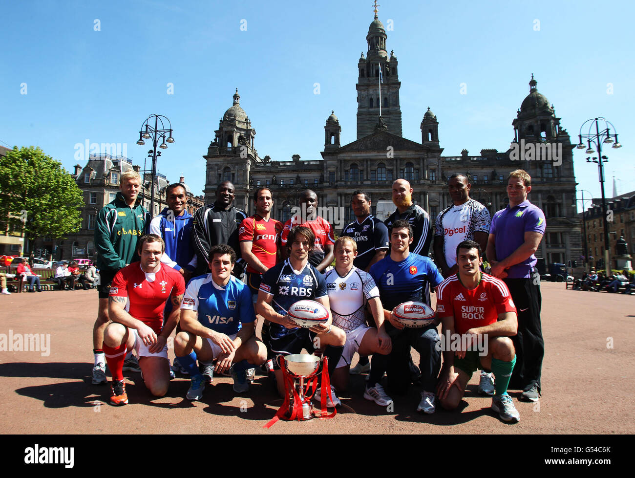 (back row left to right) South Africa's, Kyle Brown, Samoa's Uale Mai ...