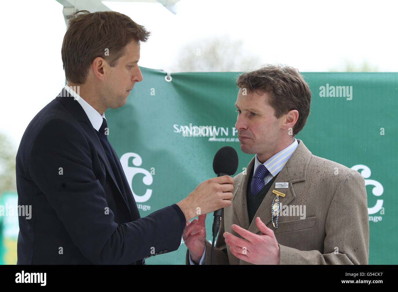 Sandown Park Managing Director David Mackinnon is interviewed by Sky ...