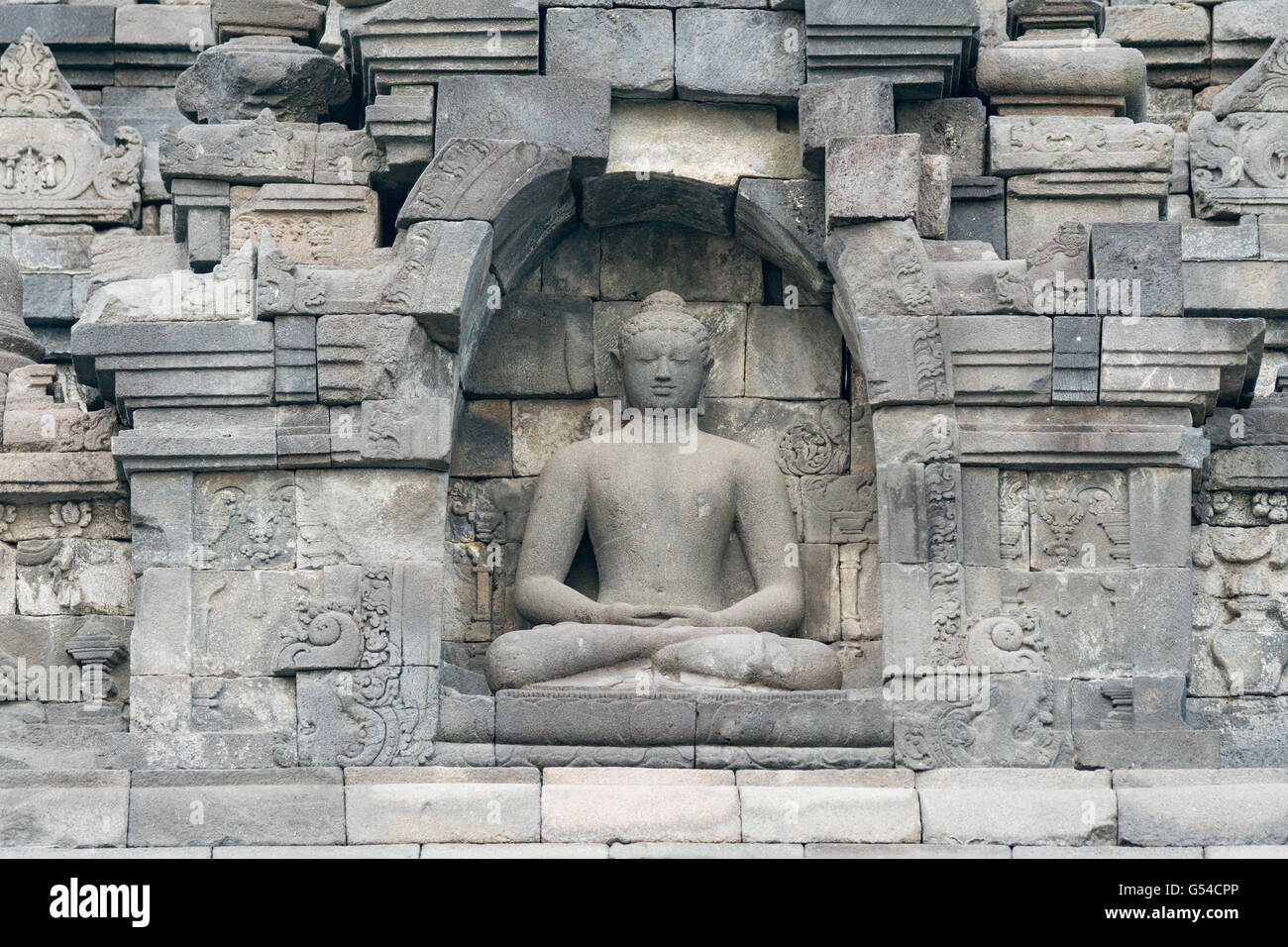 Indonesia, Java Tengah, Magelang, Buddhist temple, statue in the temple ...