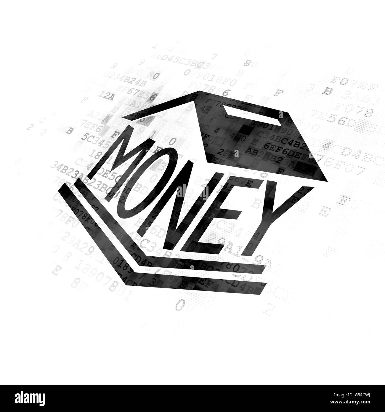 Money concept: Money Box on Digital background Stock Photo - Alamy