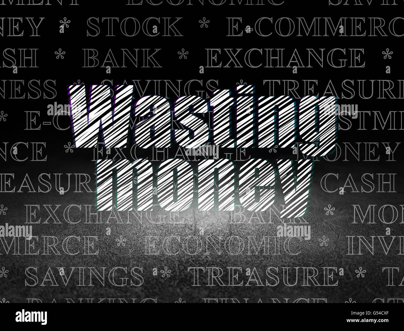 Currency concept: Wasting Money in grunge dark room Stock Photo - Alamy