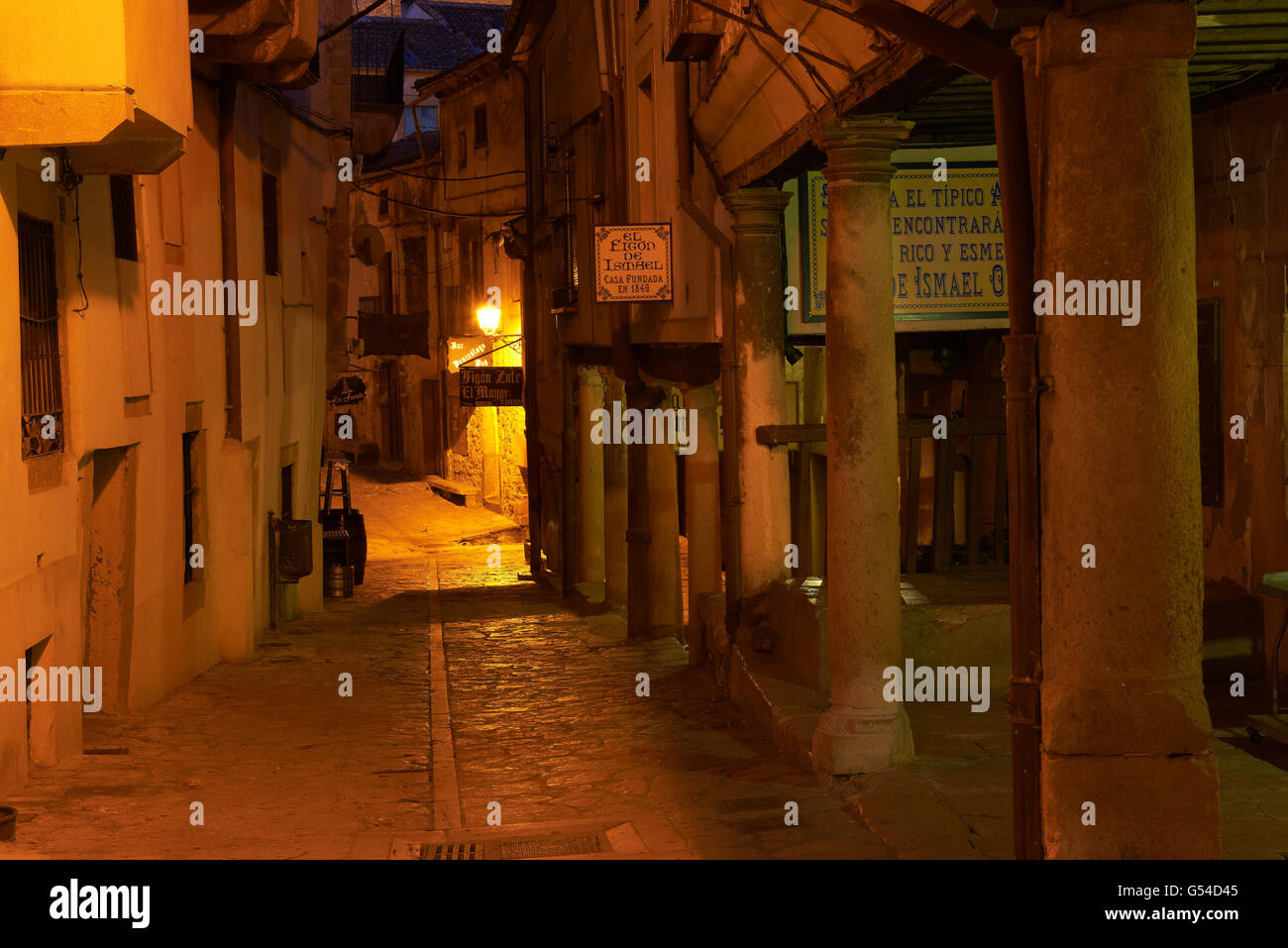Sepulveda. Street at Dusk, Segovia province, Castilla-Leon, Spain Stock ...